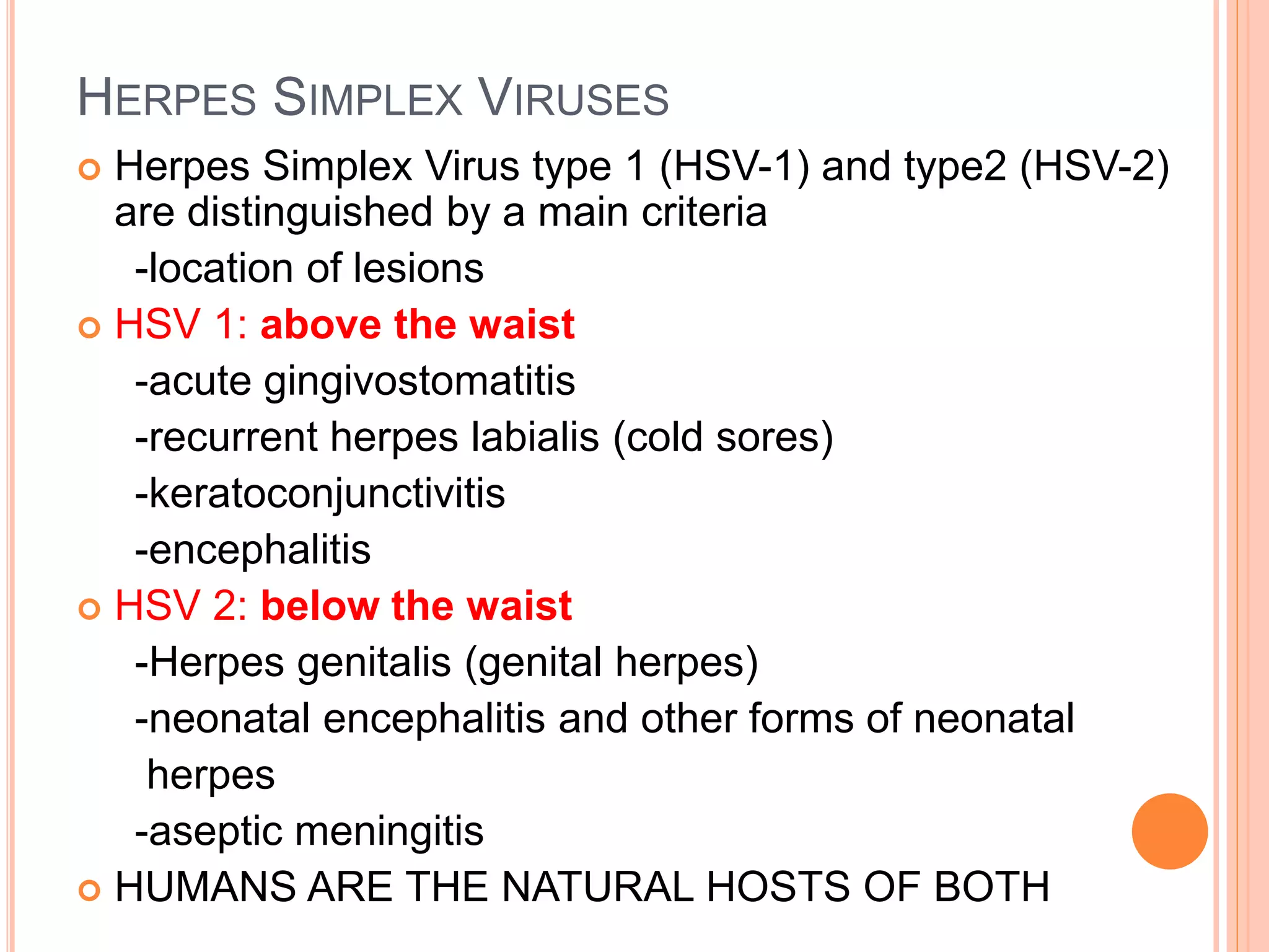 Herpes simplex virus, classification, clinical findings, oral ...
