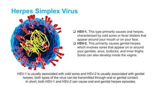 Herpes simplex virus 1 and 2 (HSV 1 and 2)) | PPTX
