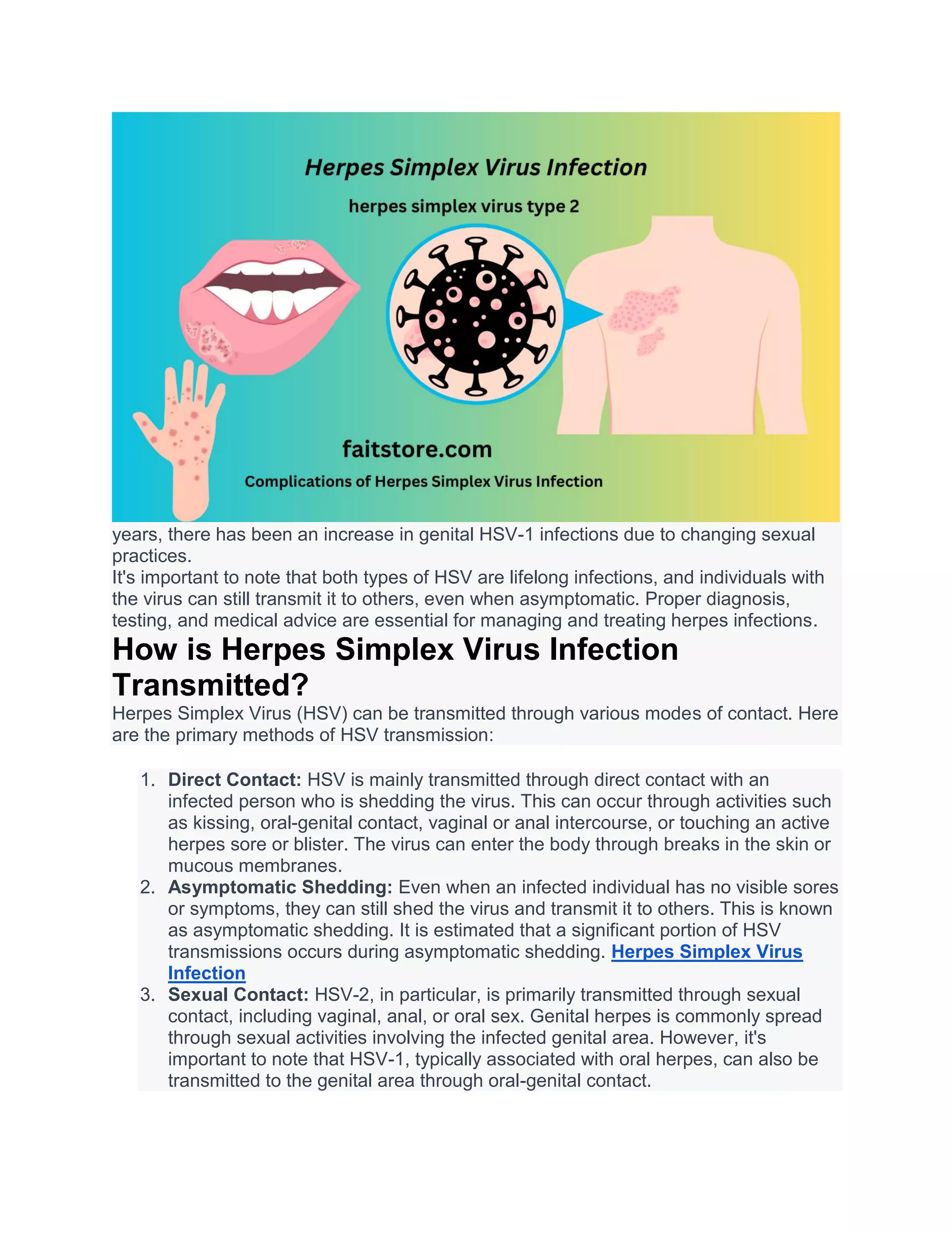 Herpes Simplex Virus Infection | PDF