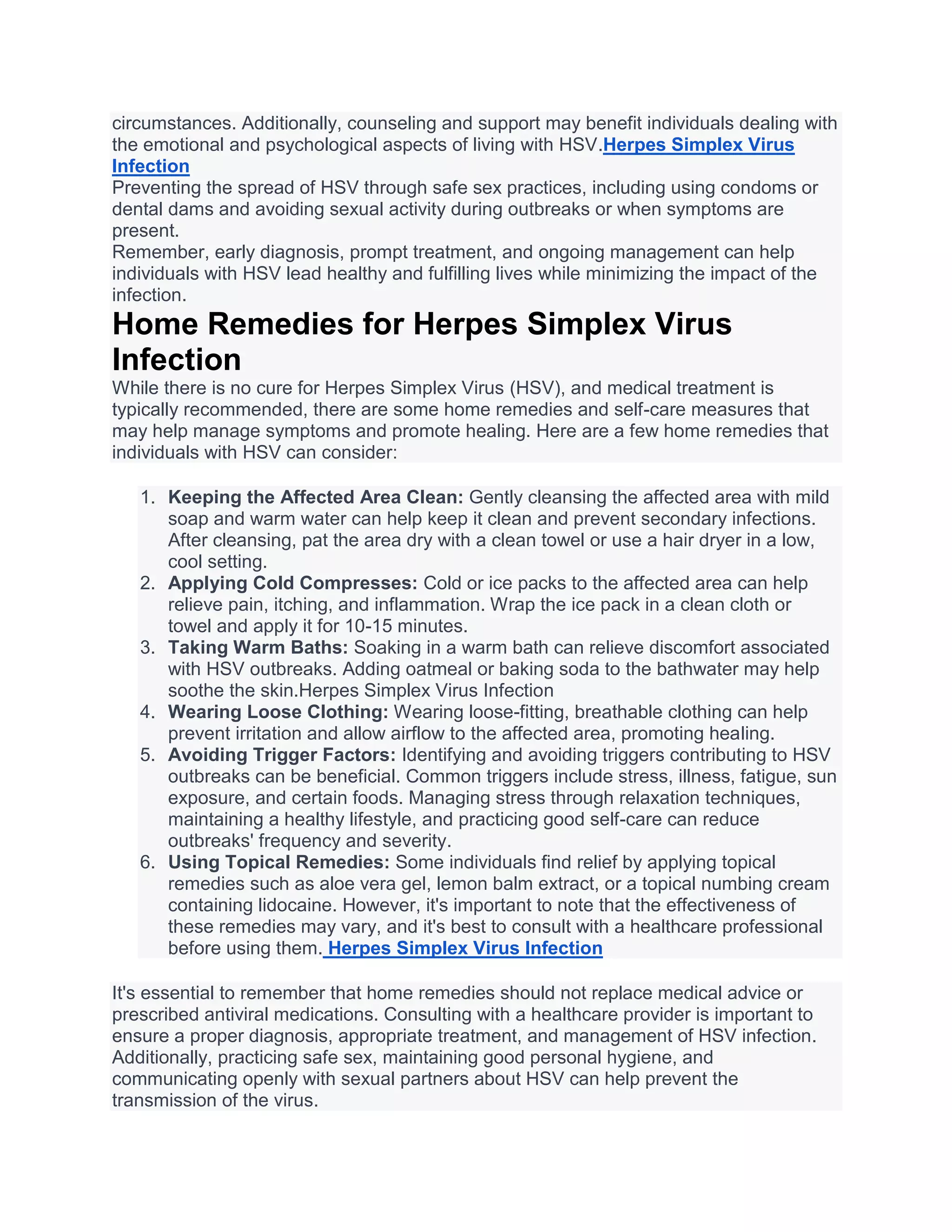 Herpes Simplex Virus Infection | PDF