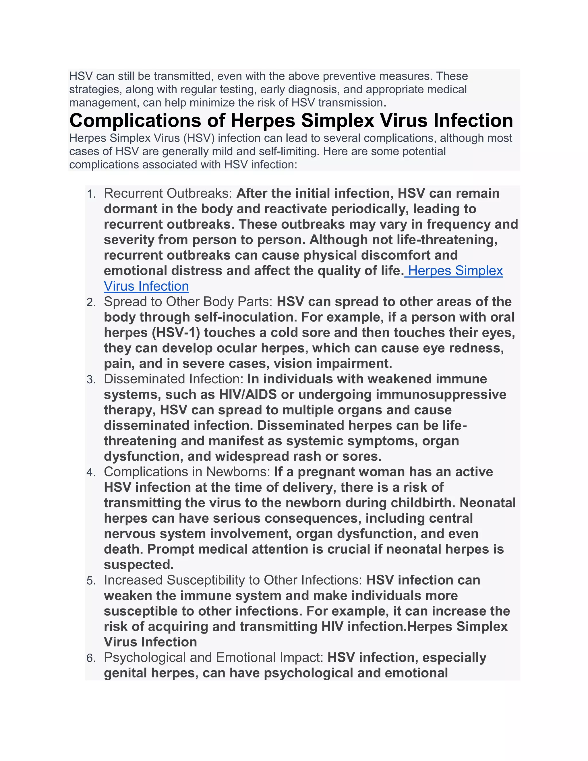 Herpes Simplex Virus Infection | PDF
