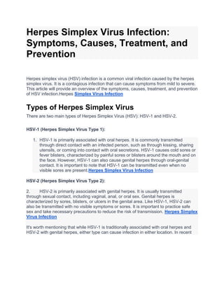 Herpes Simplex Virus Infection | PDF