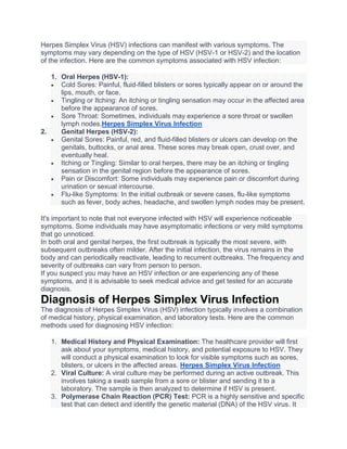Herpes Simplex Virus Infection | PDF