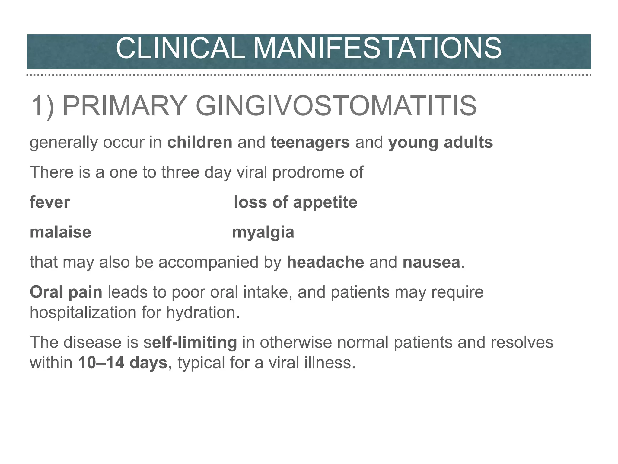 Herpes simplex in oral cavity | PPT