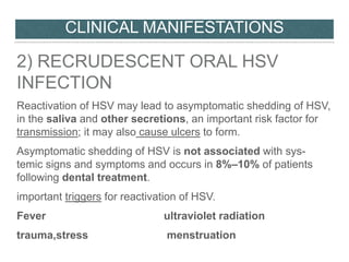 Herpes simplex in oral cavity | PPT