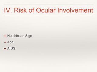 Herpes Zoster Ophthalmicus Hutchinson Sign