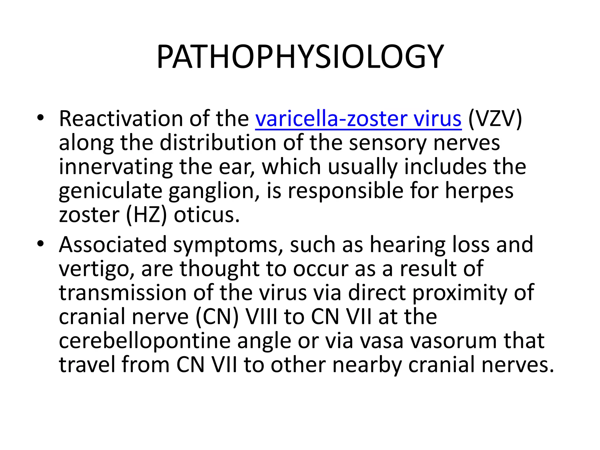 Herpes zoster oticus | PPTX