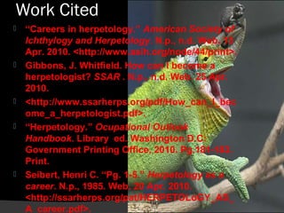 Herpetologist project reading | PPT