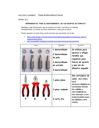 Herramientas para mantenimiento del pc | DOCX | Computer Peripherals | Computing