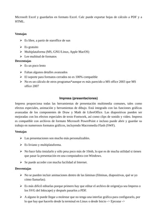 Herramientas de libre office | ODT