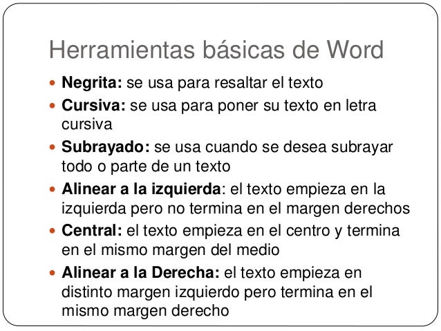 Herramientas de microsoft word