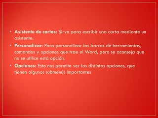 Herramientas de word | PPTX