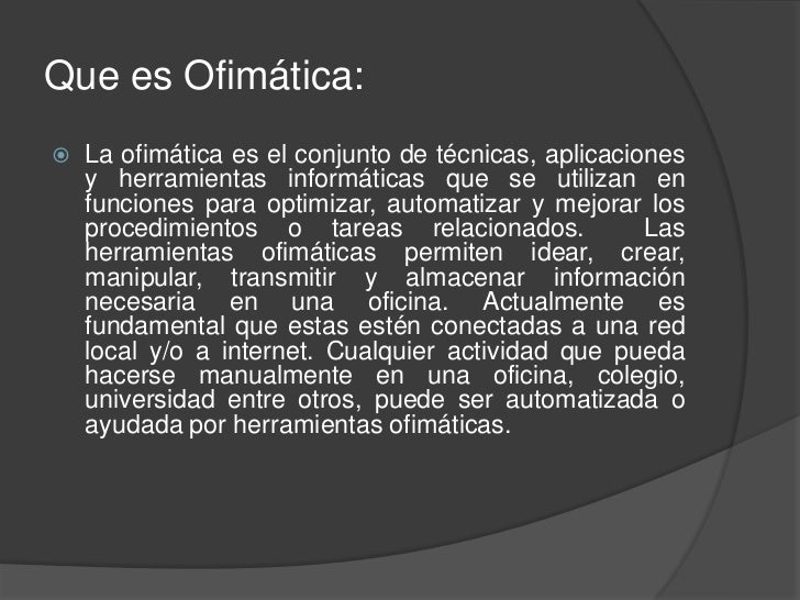 que es ofimatica