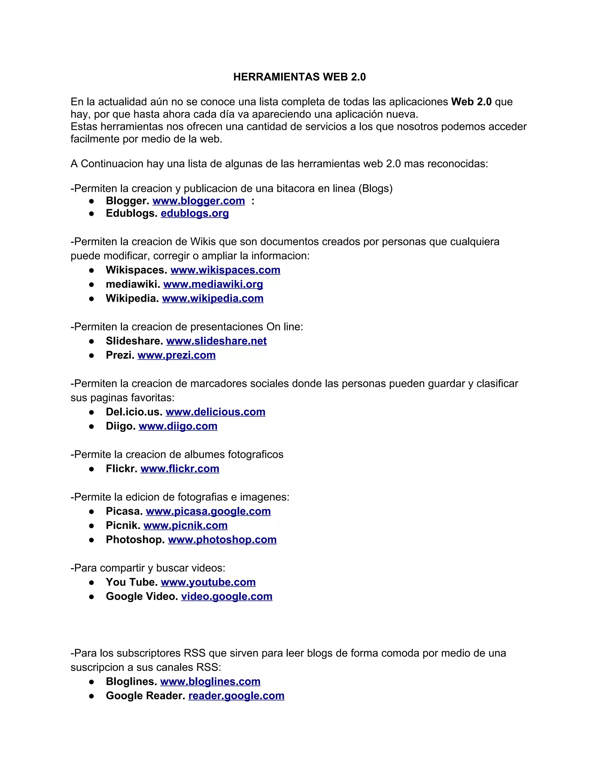 Herramientas web2.0 | DOC