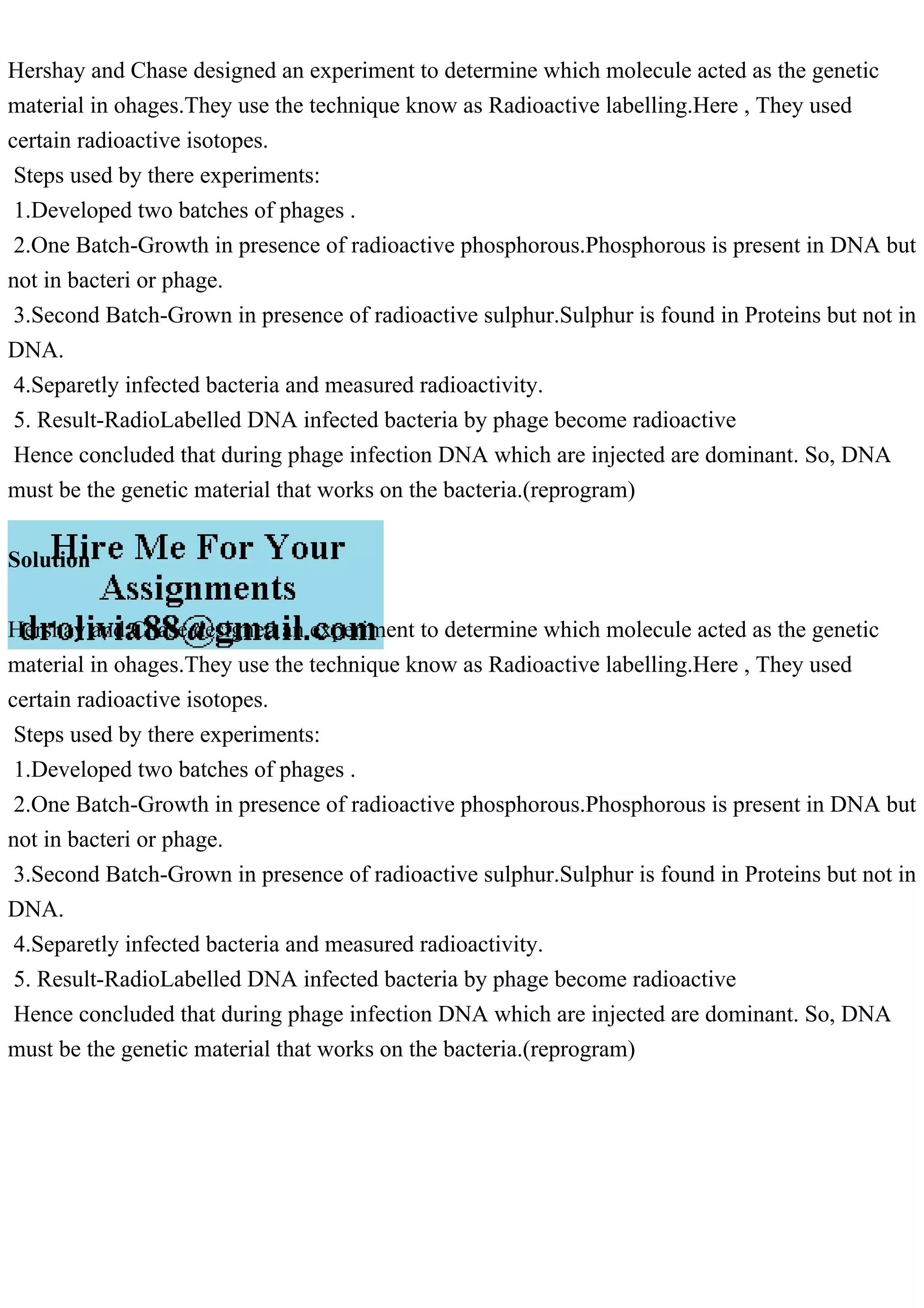 Hershay and Chase designed an experiment to determine which molecule.pdf