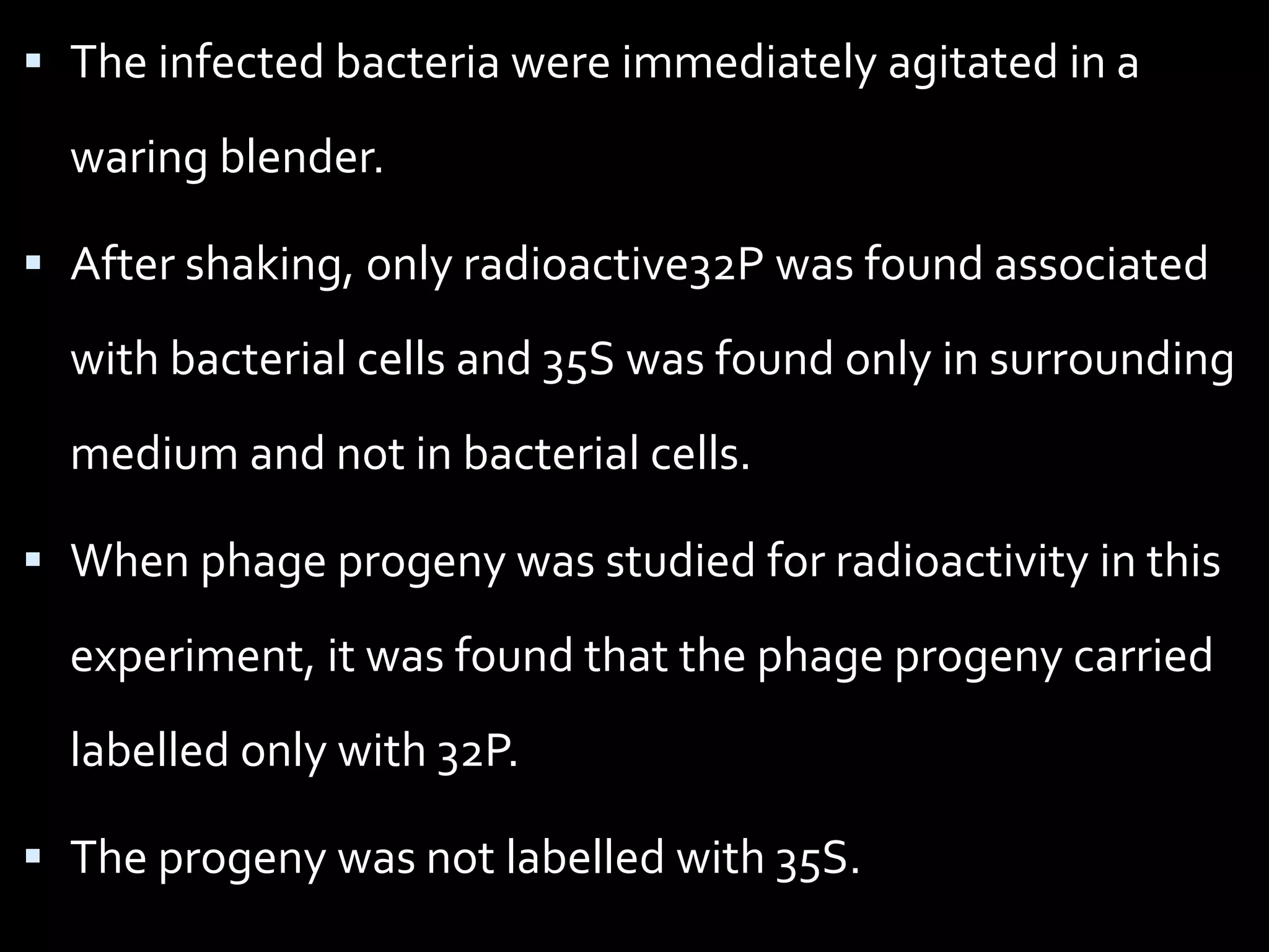 Hershey and chase experiment-the blender experiment | PPTX