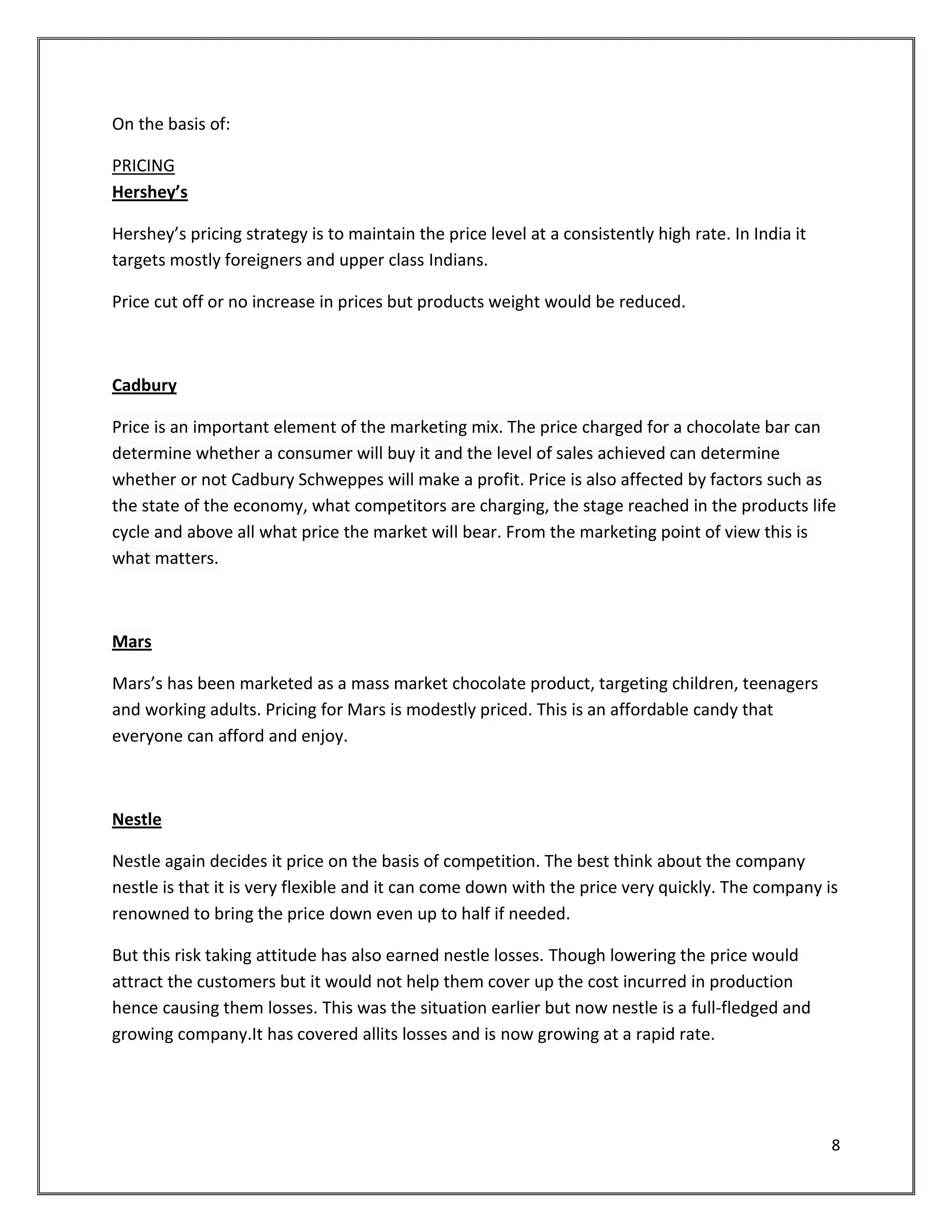 Project Report: Hershey's | DOCX