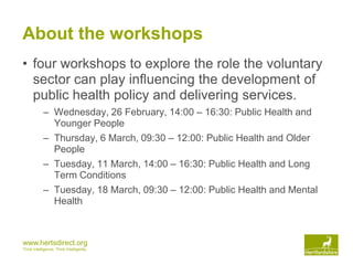 Herts third sector public health workshop older people | PPT