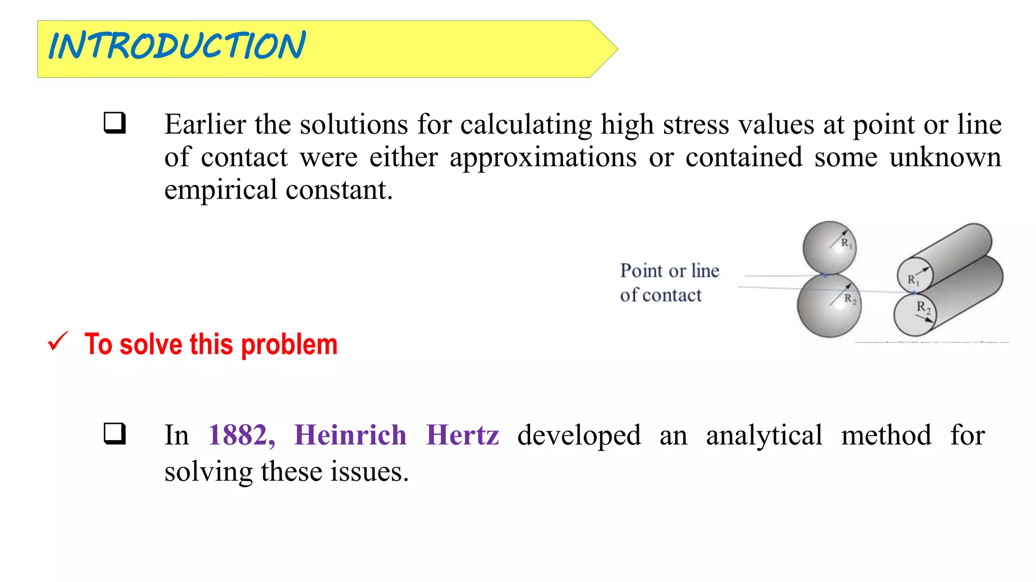 Hertz contact theory | PPTX