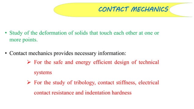 Hertz contact theory | PPTX