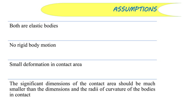 Hertz contact theory | PPTX | Physics | Science