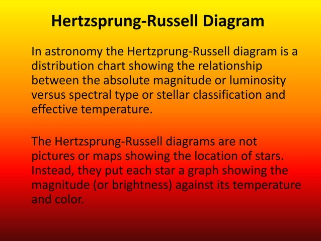 Hertzsprung russel diagram | PPSX | Physics | Science