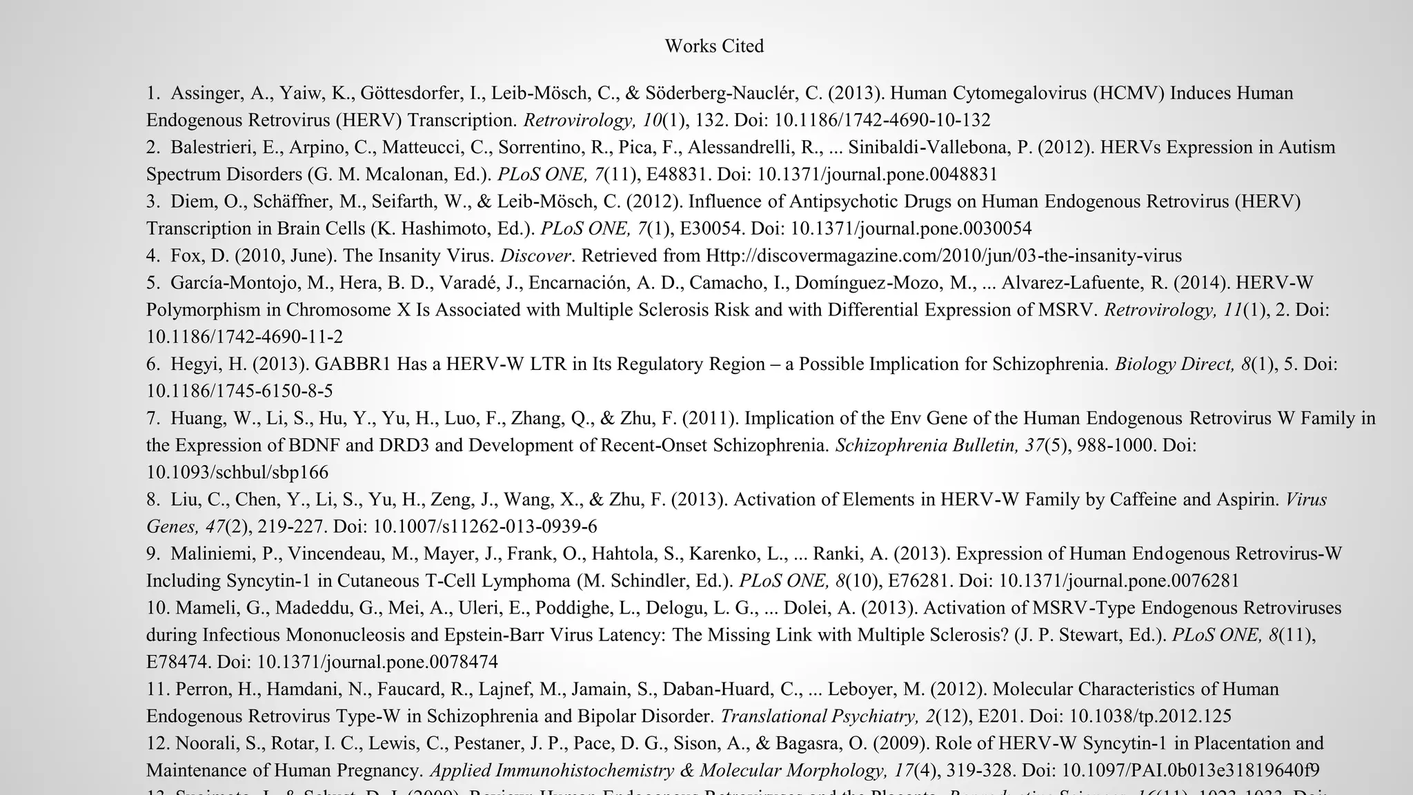 Human Endogenous Retrovirus (power point) | PPTX