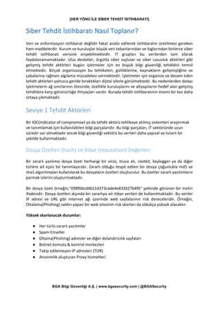 Her Yönü İle Siber Tehdit İstihbaratı | PDF