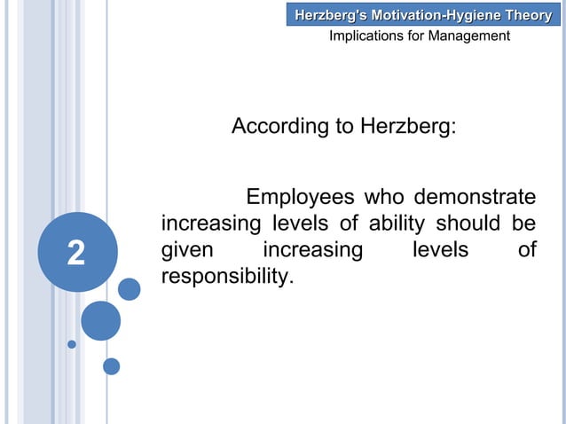 Herzberg's Motivation Hygiene Theory | PPT