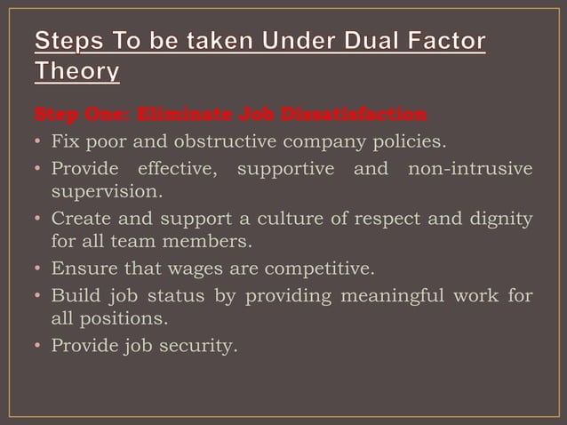 Herzberg’s two factor theory | PPTX | Career Advice | Careers