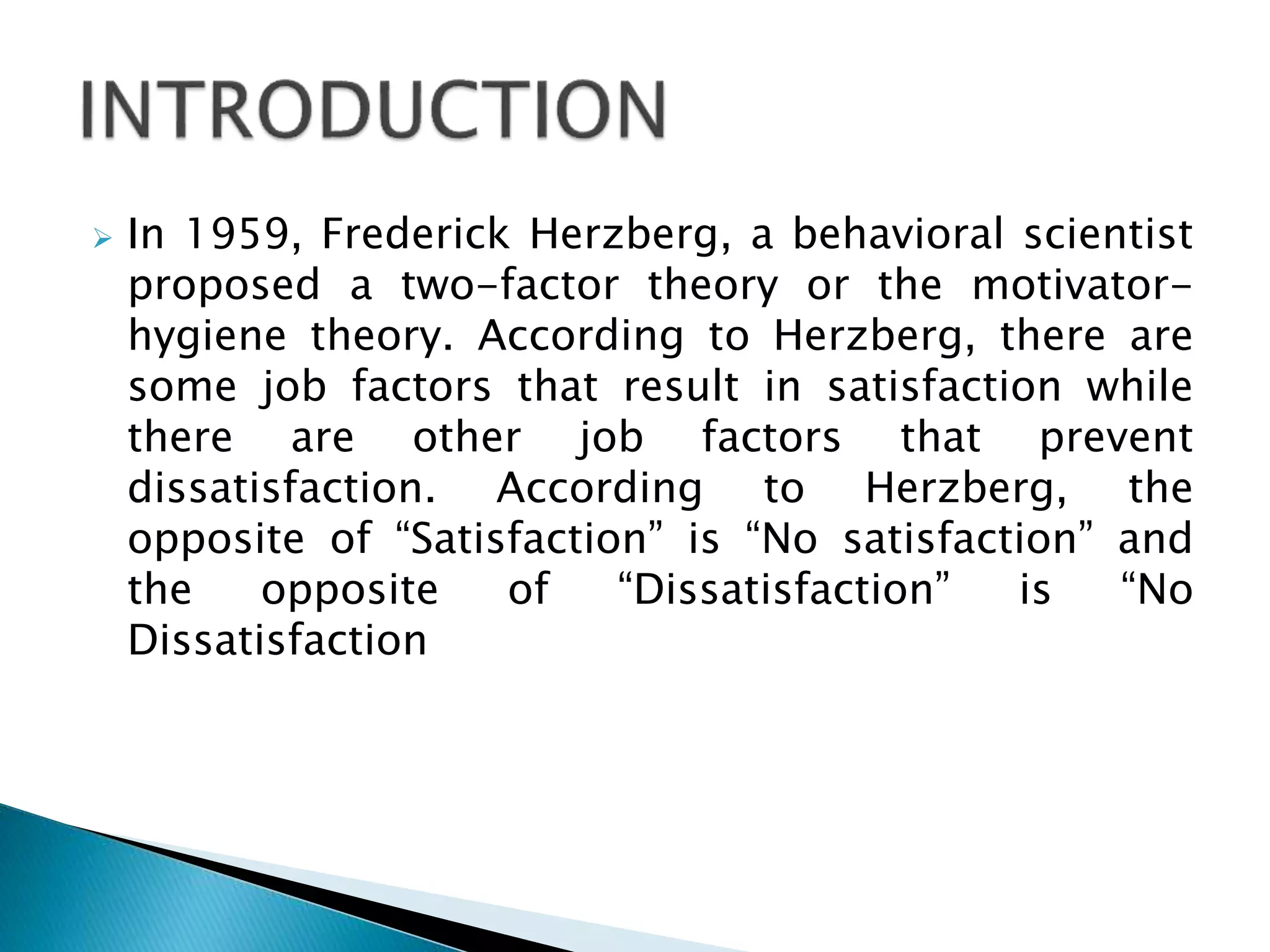 Herzberg two factor theory | PPTX