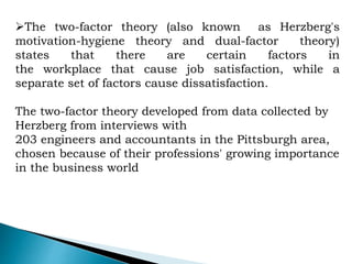 Herzberg two factor theory | PPTX