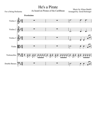 He's a Pirate Music Sheet | PDF