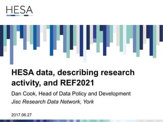 HESA data, describing research activity and #REF2021 | PPTX
