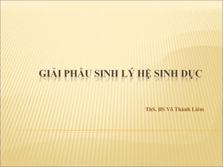 GIẢI PHẪU SINH LÝ HỆ SINH DỤC | PPT