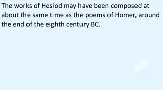 Hesiod’s Works and Days, Ancient Greek Moral Philosopher, At Time of ...