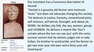 Hesiod’s Works and Days, Ancient Greek Moral Philosopher, At Time of ...
