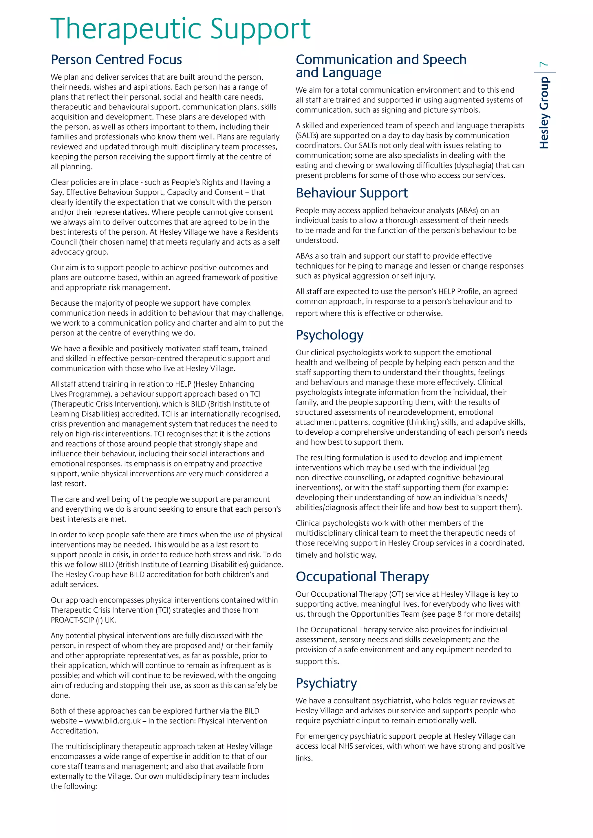 Hesley Village Brochure | PDF