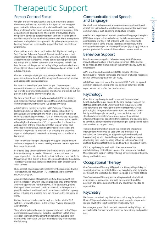 Hesley Village Brochure | PDF | Daycare and Pre-School | Parenting