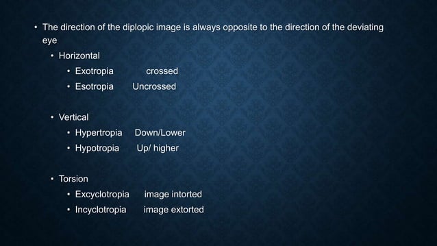 Hess chart, diplopia chart, cover tests | PPTX