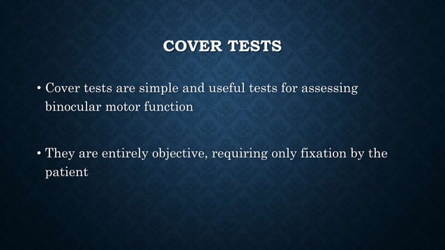 Hess chart, diplopia chart, cover tests | PPTX