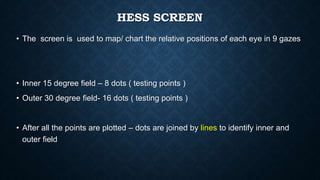 Hess chart, diplopia chart, cover tests | PPTX