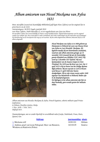 Hessel Meckema en Hans Willem baron van Aylva | PDF