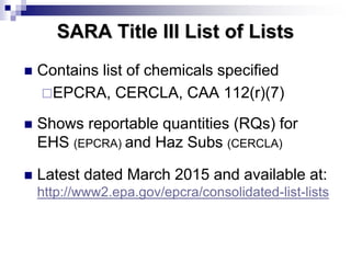 Hess, George, US EPA Region 7, EPCRA & CERCLA 103 Release/Spill ...