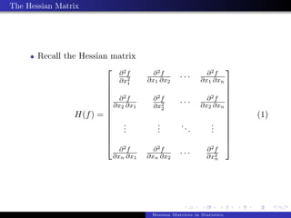 Hessian Matrices in Statistics | PDF