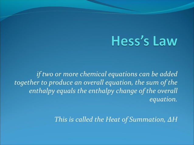 Hess's law | PPT