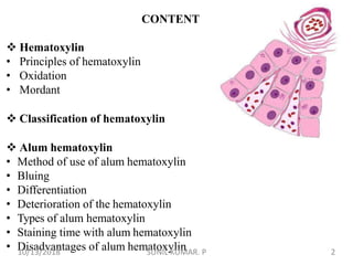 Hematoxylin and Eosin Staining (H& E Staining) | PPTX