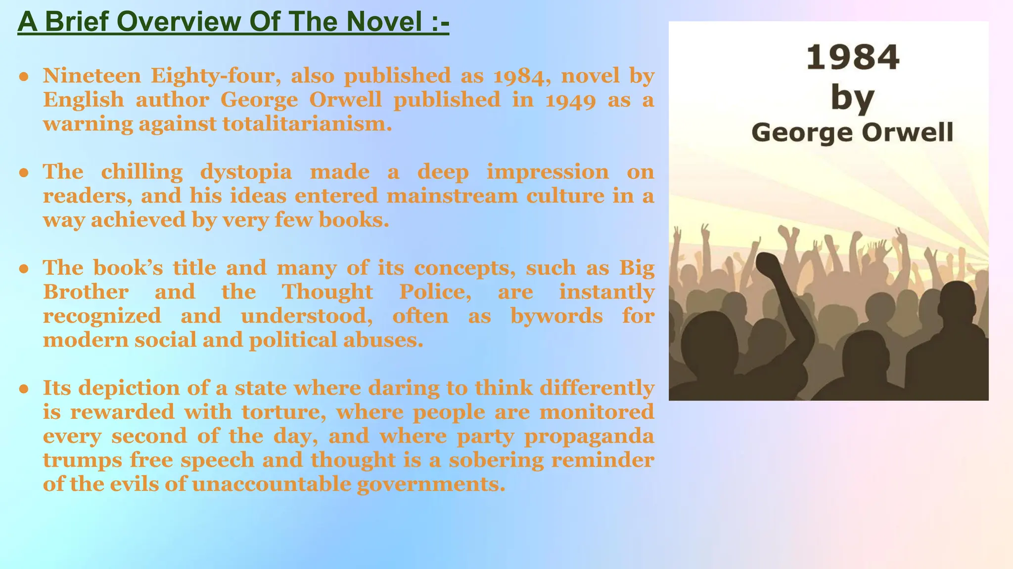 "George Orwell's '1984' : A Warning for the present and Future" | PDF