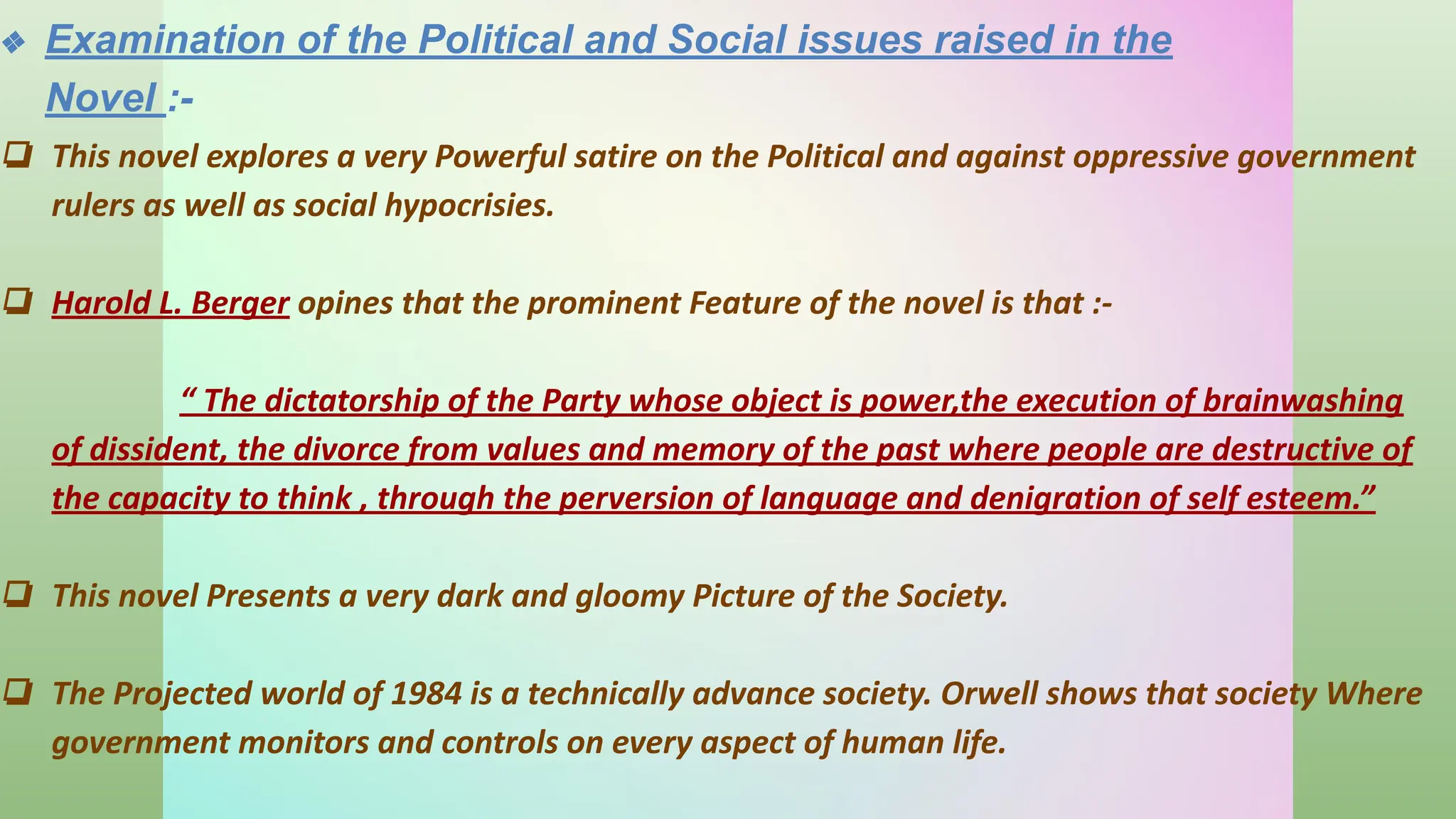 "George Orwell's '1984' : A Warning for the present and Future" | PDF