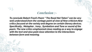 Use of Figurative Language in Robert Frost's Poem :- 'The Road Not ...